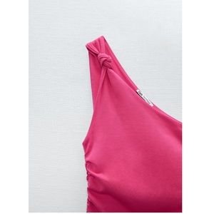 Zara | Dresses | Knotted Asymmetric Dress | Poshmark